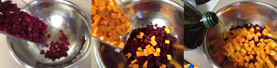 preparing to mix root vegetables to roast – Cook Plate Fork