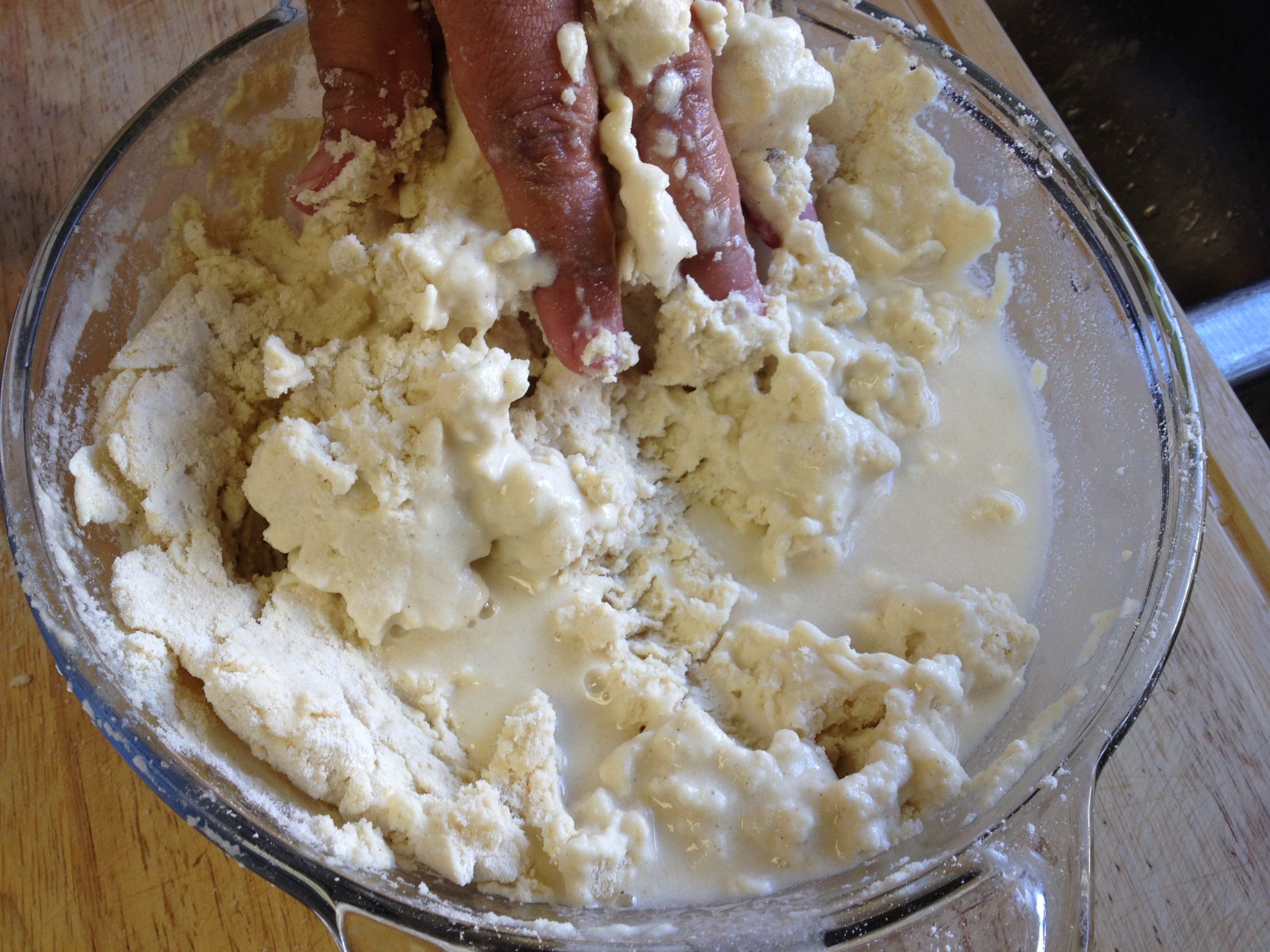 kneading flour, corn masa and water together – Cook Plate Fork