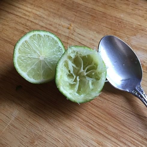 squeeze out lime juice with the back of a spoon – Cook Plate Fork
